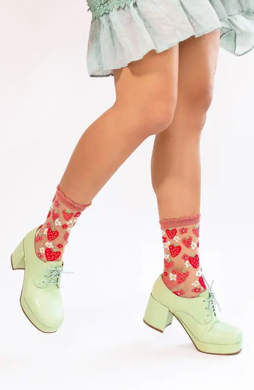 SOCK CANDY Sheer Crew Socks Assorted 2-pack
