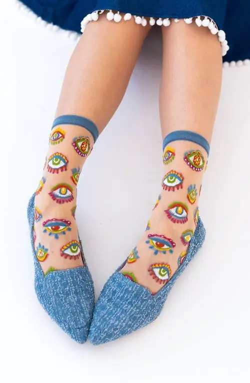 SOCK CANDY Sheer Crew Socks Assorted 2-pack