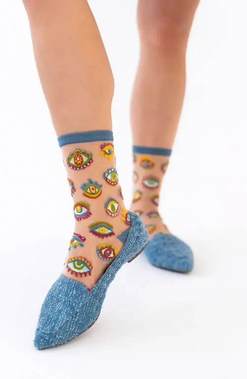 SOCK CANDY Sheer Crew Socks Assorted 2-pack