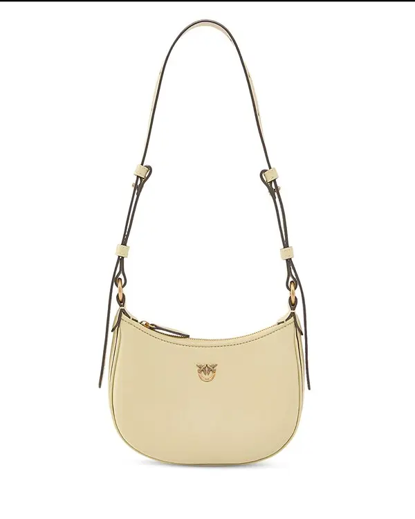 Pinko Half Moon Leather Shoulder Bag - Yellow