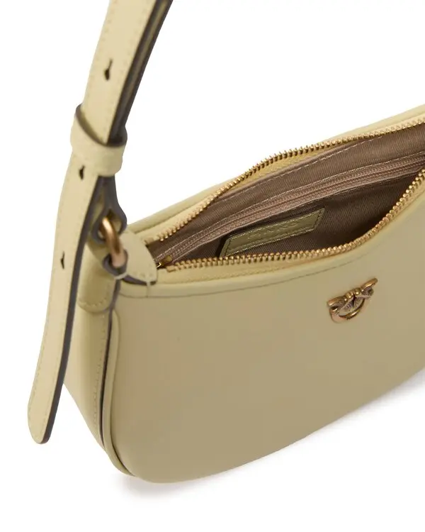 Pinko Half Moon Leather Shoulder Bag - Yellow
