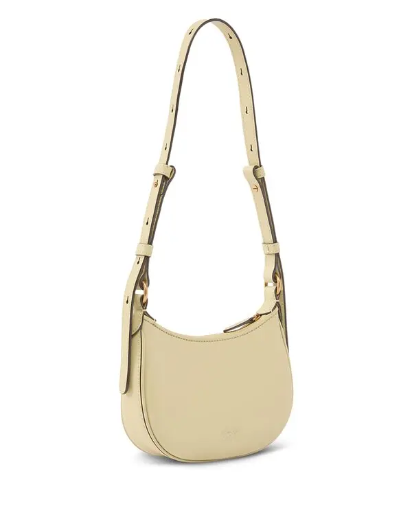 Pinko Half Moon Leather Shoulder Bag - Yellow