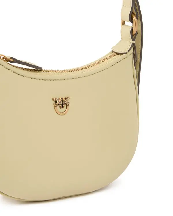 Pinko Half Moon Leather Shoulder Bag - Yellow