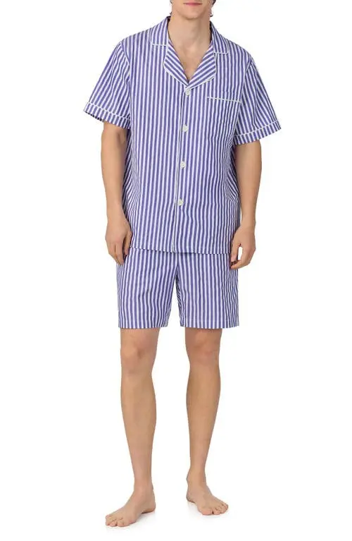 BEDHEAD PAJAMAS Striped Cotton Pajama Set - Navy 3d Stripe