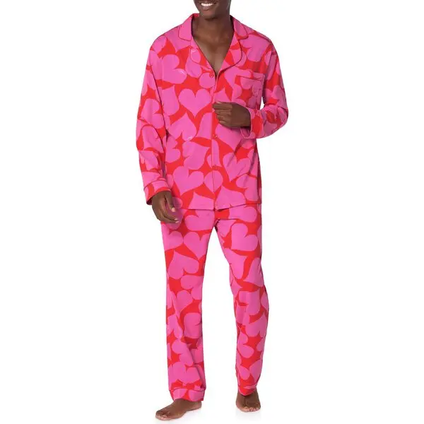 BEDHEAD PAJAMAS Organic Cotton Blend Jersey Pajamas - Hearts