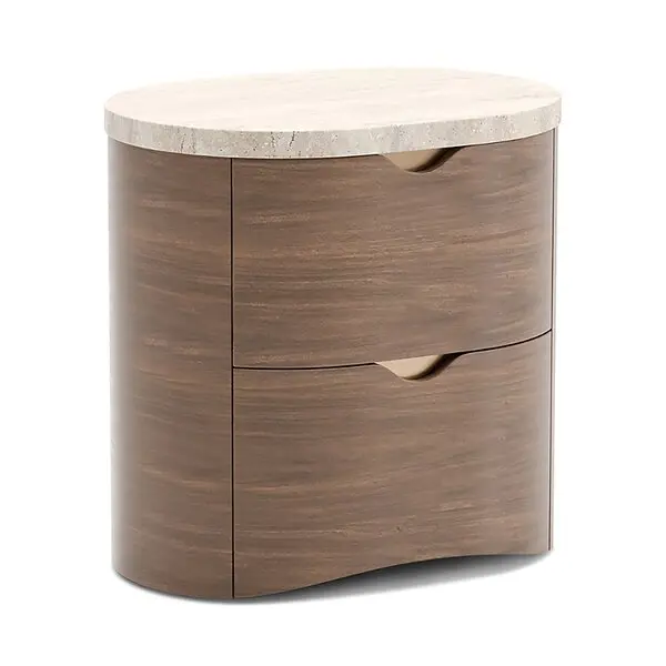CARACOLE Fleur Small Nightstand - Travertine/porcini