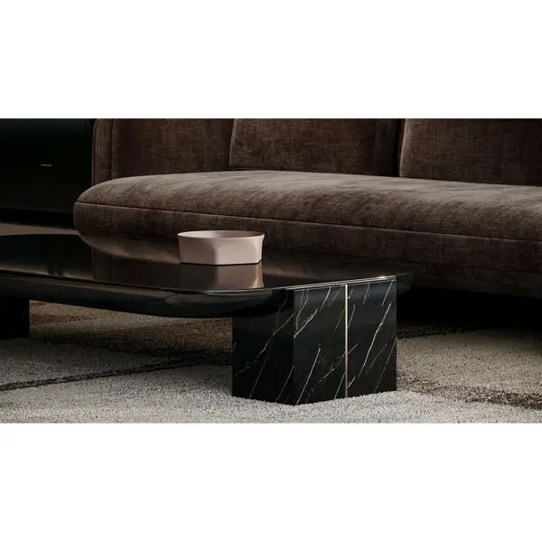 CARACOLE Overlap Rectangle Cocktail Table, Dark