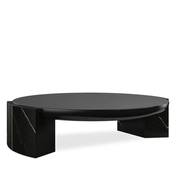 CARACOLE Overlap Round Cocktail Table, Dark
