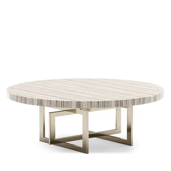 CARACOLE Wish You Were Here 48 Round Cocktail Table, Light - Whisper Of Gold/sandstone