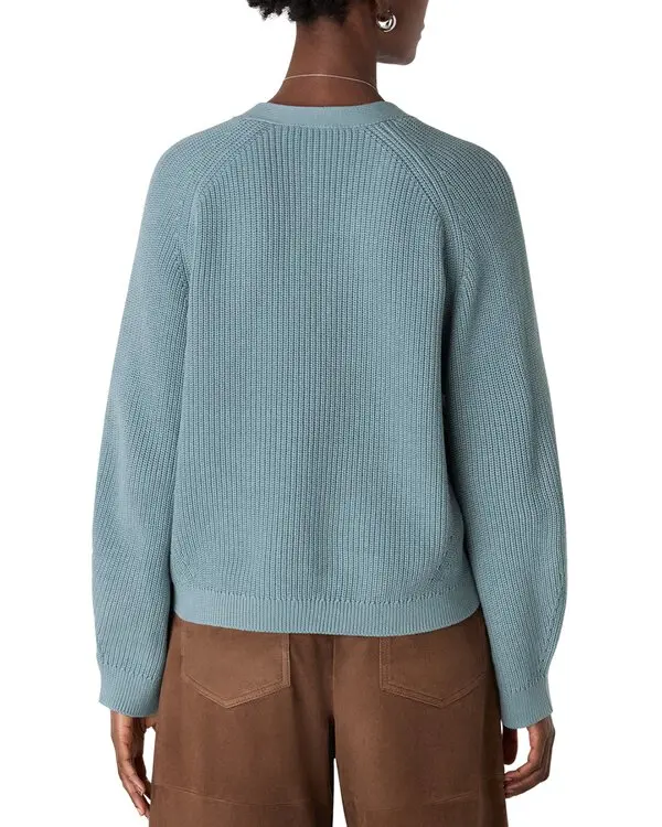 Whistles V-neck Button-front Cardigan - Blue