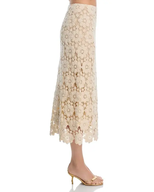 Bardot Veneta Crocheted Midi Skirt