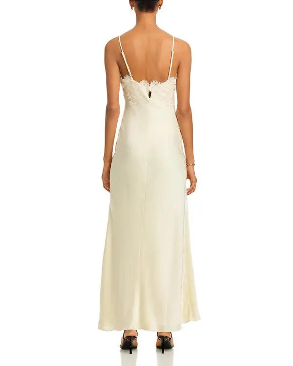Bardot Elisan Lace Satin Maxi Dress - Ivory