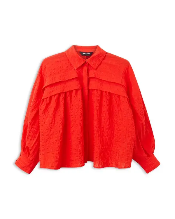 Whistles Textured Frill Detail Blouse