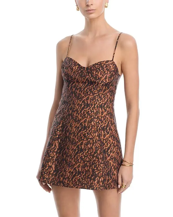 Bardot Marcello Hourglass Mini Dress - Leopard