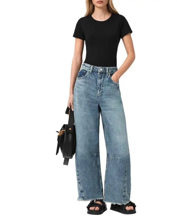 ALLSAINTS Payton Crop High-rise Jeans - Vintage Indigo