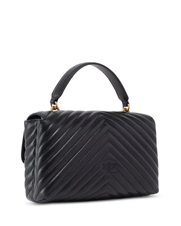 Pinko Love Lady Puff Classic Leather Top Handle Bag - Black