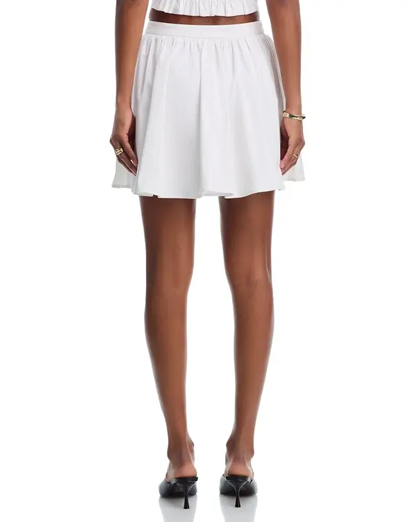 French Connection Sateen Weave Flare Mini Skirt - Summer White