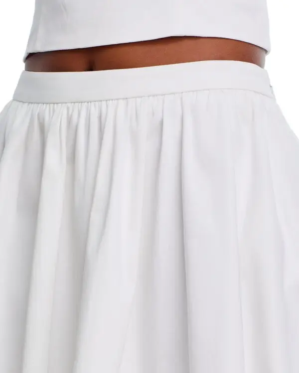 French Connection Sateen Weave Flare Mini Skirt - Summer White
