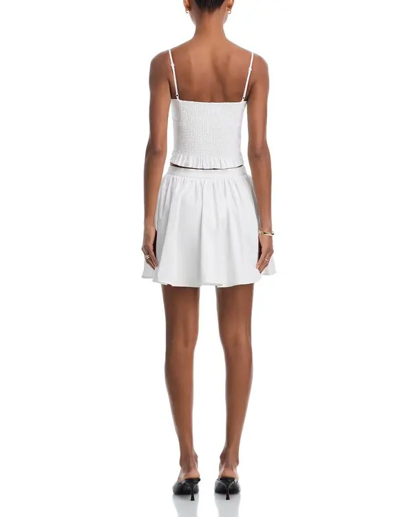 French Connection Sateen Weave Flare Mini Skirt - Summer White