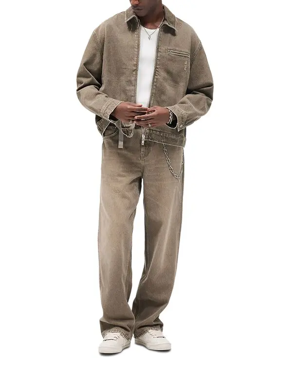REPRESENT Collared Denim Jacket - Olive