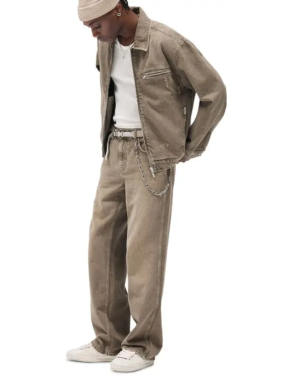REPRESENT Collared Denim Jacket - Olive