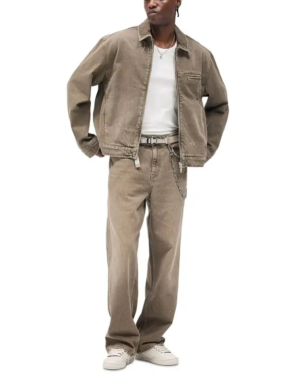 REPRESENT Collared Denim Jacket - Olive