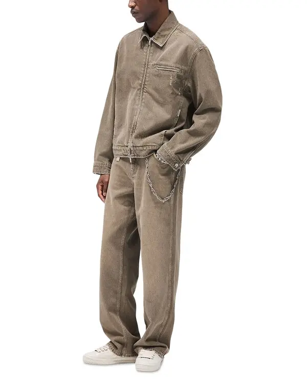REPRESENT Collared Denim Jacket - Olive
