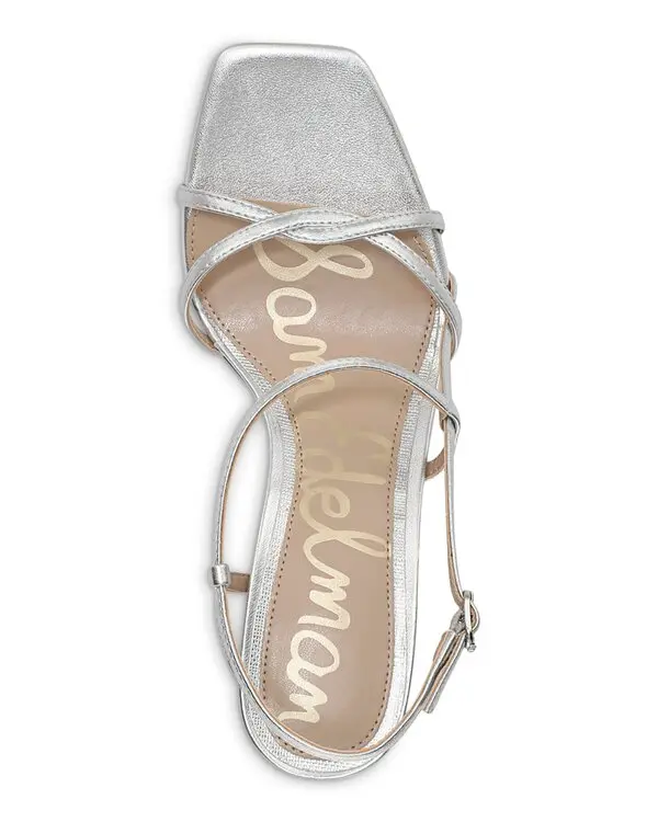 Sam Edelman Elissa Strappy Heeled Sandals - Soft Silver