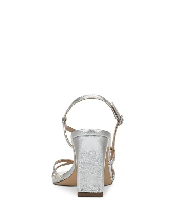Sam Edelman Elissa Strappy Heeled Sandals - Soft Silver
