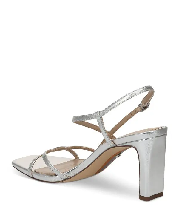 Sam Edelman Elissa Strappy Heeled Sandals - Soft Silver