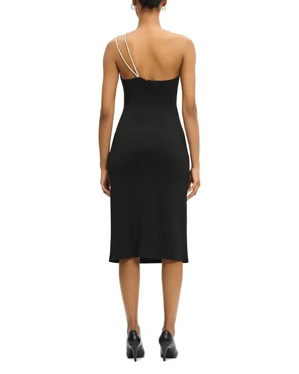 Herve Leger One Shoulder Midi Dress - Black
