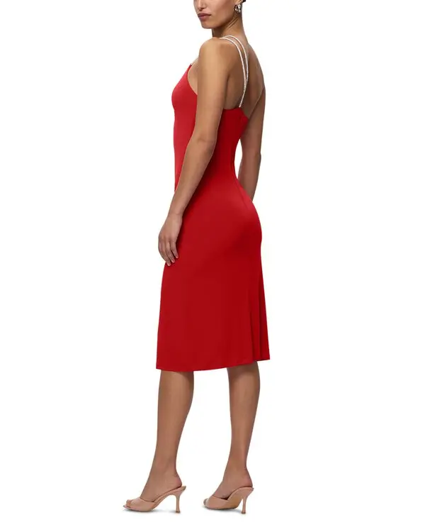 Herve Leger One Shoulder Midi Dress - Cardinal