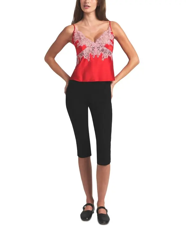 SKIMS Silk Blend Lace Trim Camisole - Ruby Contrast