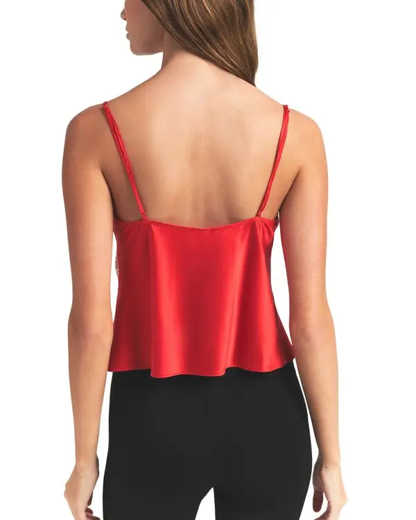 SKIMS Silk Blend Lace Trim Camisole - Ruby Contrast