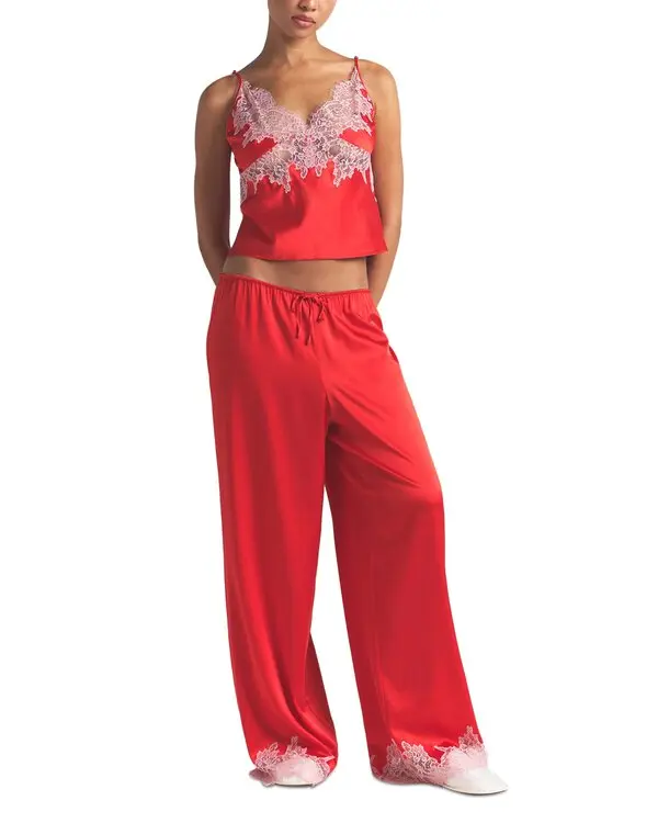 SKIMS Silk Blend Lace Trim Camisole - Ruby Contrast