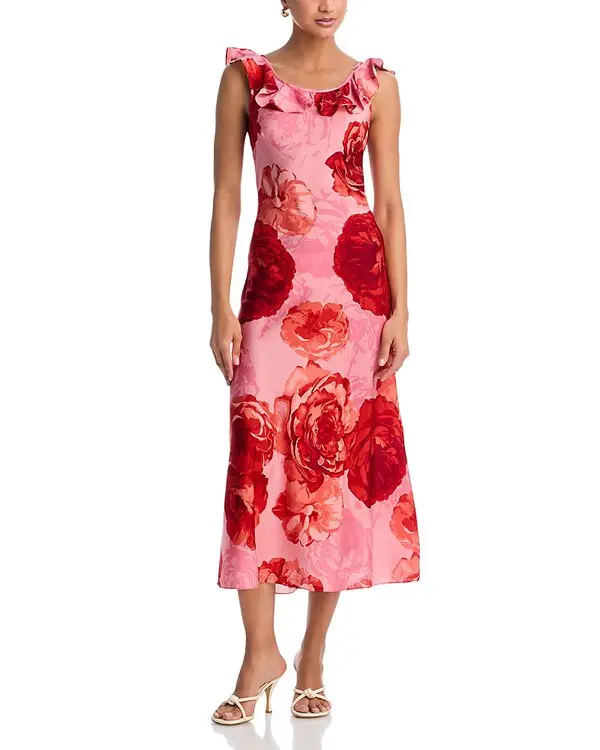 MILLY Scarlett Ruffle Neck Dress