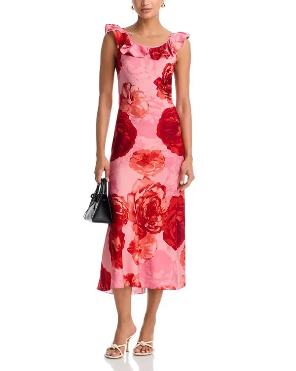 MILLY Scarlett Ruffle Neck Dress