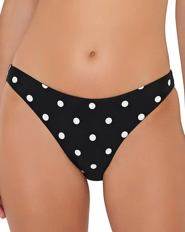 MILLY Margot Bikini Bottom - Black/white
