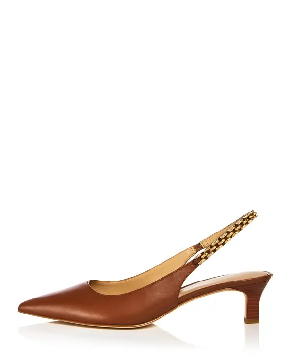 Michael Kors Marcia Kitten Heel Slingback Pumps - Luggage