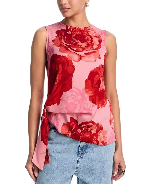 MILLY Serena Floral Top - Pink Multi