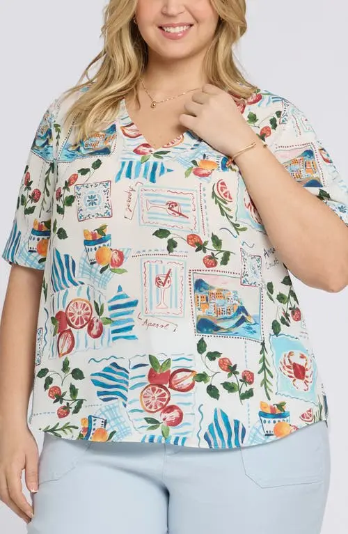 NYDJ Floral Short Sleeve Top