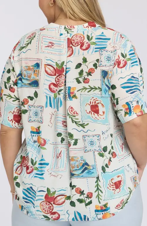 NYDJ Floral Short Sleeve Top