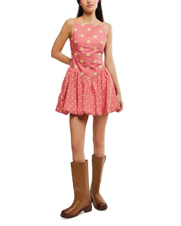 Free People Misty Mini Dress - Red Combo