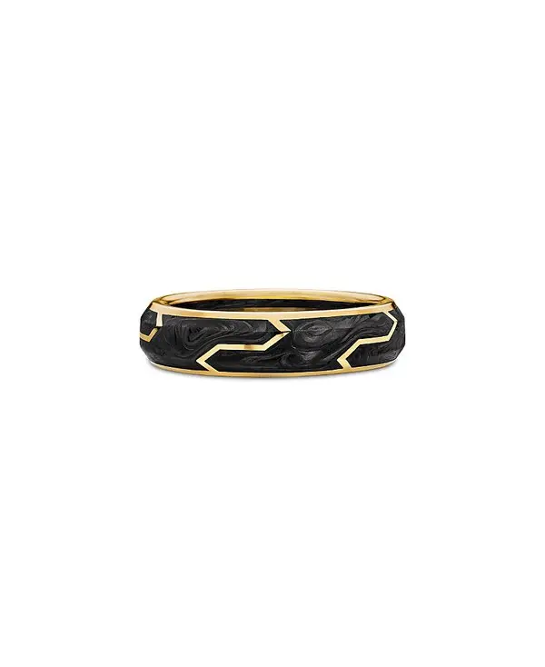 David Yurman Forged Carbon Band Ring In 18k Gold - Black/gold