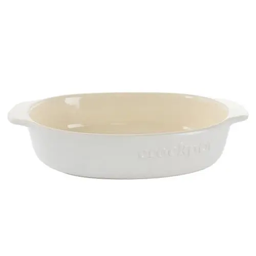 CROCK-POT 2.5 Quart Oval Stoneware Casserole - White