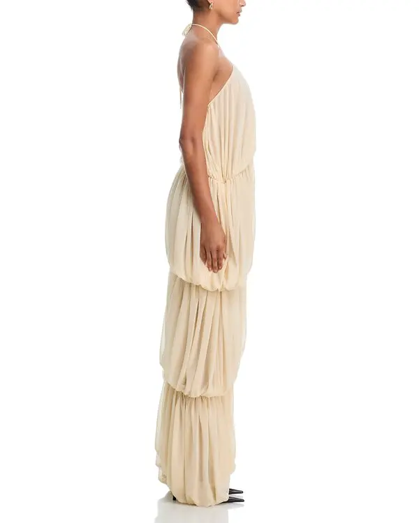 Ronny Kobo Bia Halterneck Tiered Maxi Dress