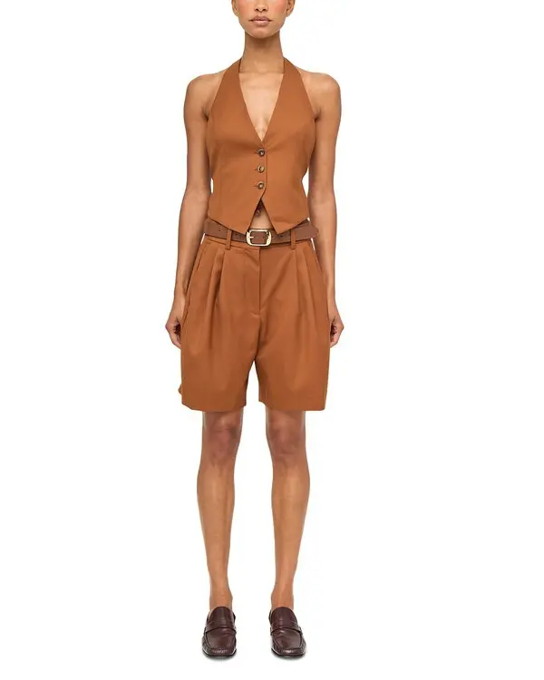 Ronny Kobo Lido Button-front Vest - Rust