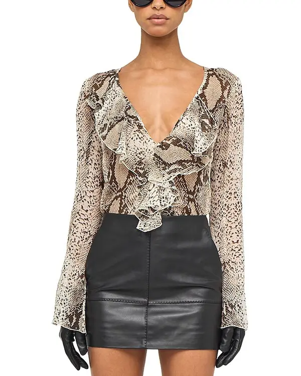 Ronny Kobo Klaire V-neck Silk Blouse