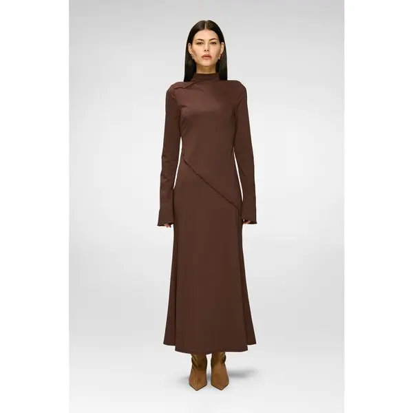 DASKA Jersey Maxi Dress - Brown
