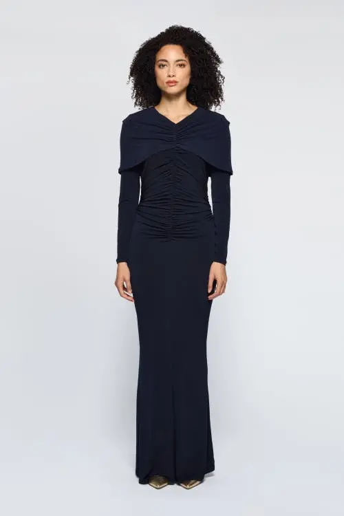 DASKA Neli Maxi Dress With Cape Detail
